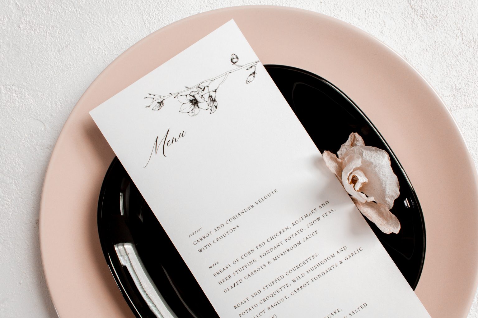 MAGNOLIA Menu Card - Jellypress Place Cards Wedding