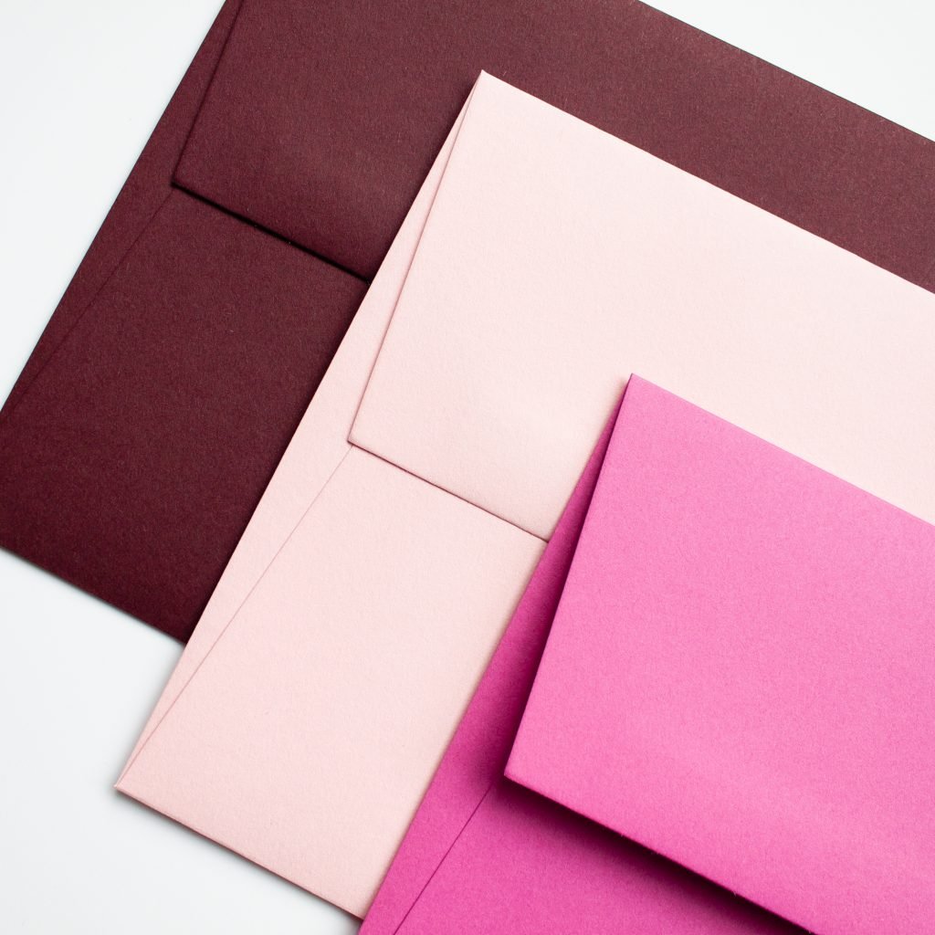 Luxury Candy Pink Envelopes - Jellypress Wedding Stationery