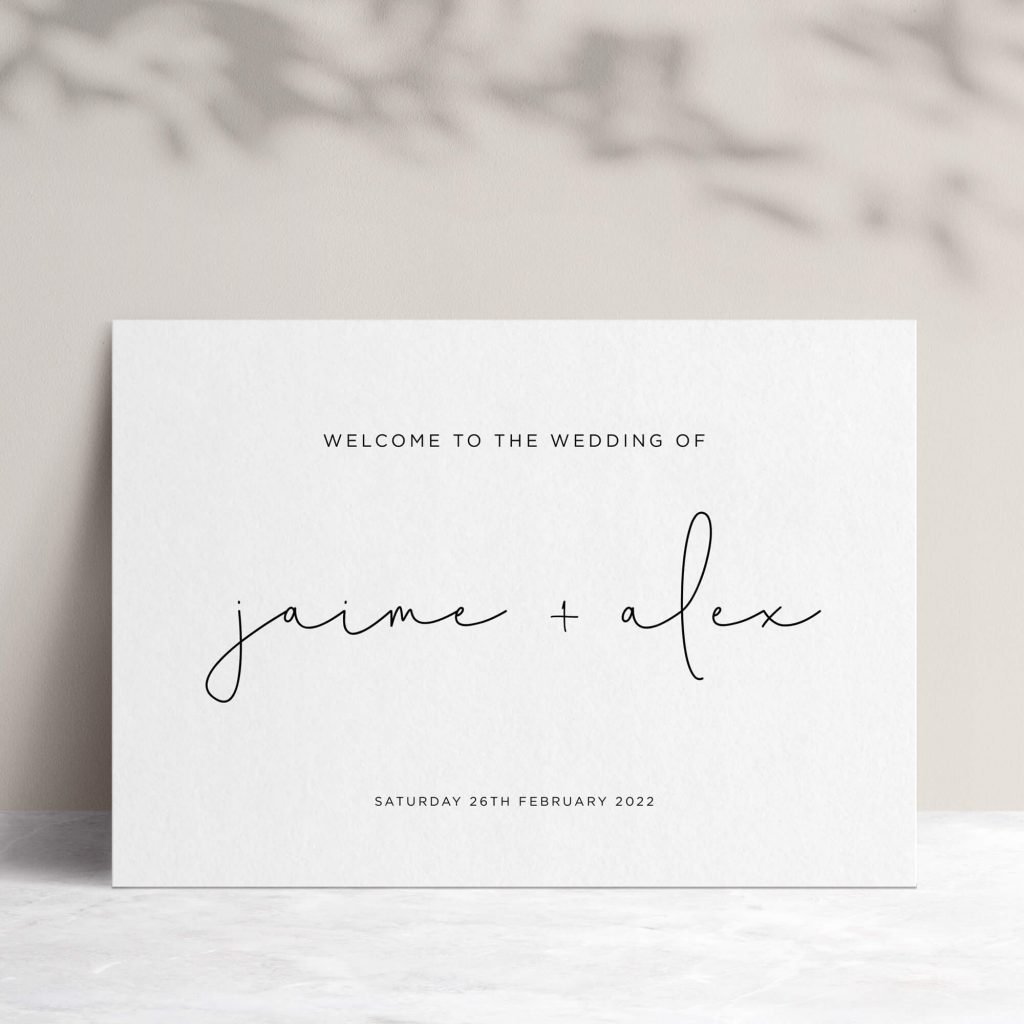 Eco Collection - Jaime Welcome Sign - Jellypress Wedding Signage